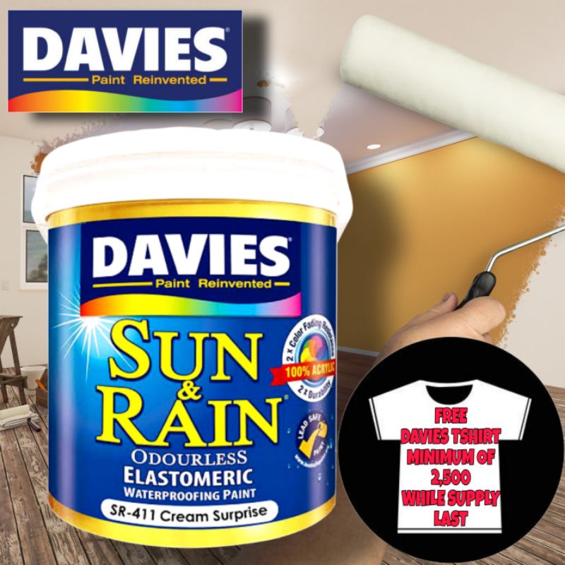 DAVIES SUN&RAIN ODOURLESS ELASTOMERIC WATERPROOFING PAINT (4liters ...