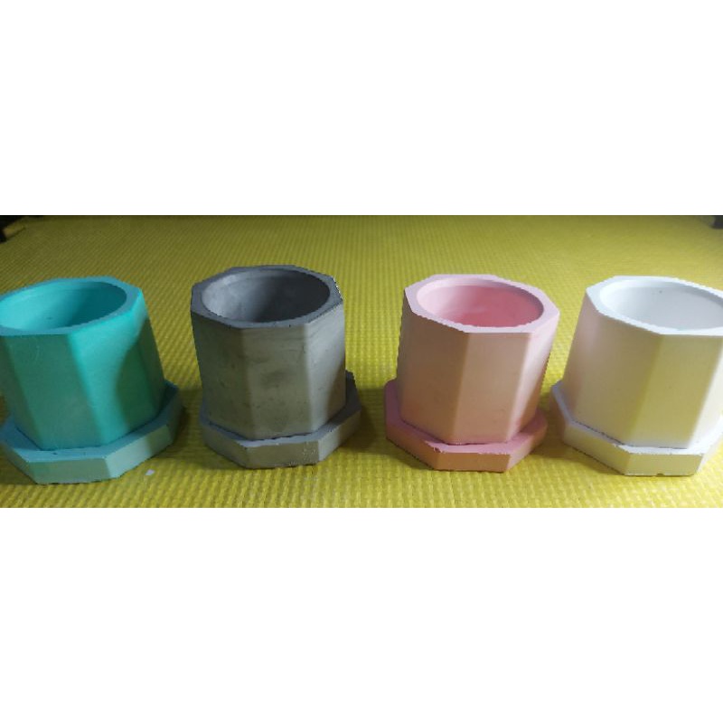 Mini octa pots w/ coaster for small plants and candle holder | Shopee ...