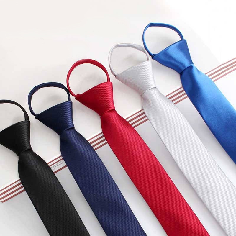 Lazy Zipper Small Tie 5cm Men's Narrow Version Easy To Pull Rope Buckle ...