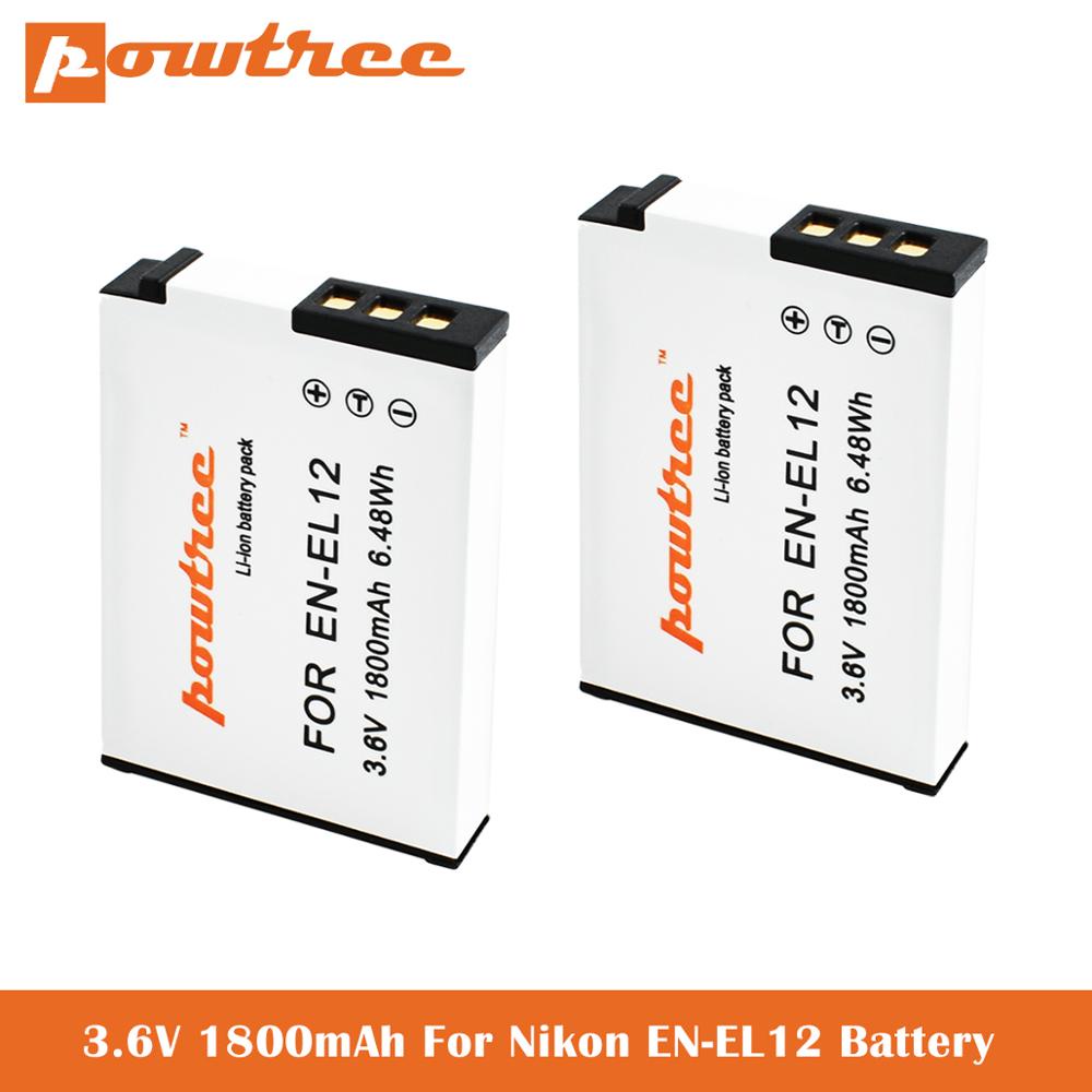 EN-EL12 Batteries for Nikon Coolpix A1000 B600 W300 A900 AW100 AW110 ...