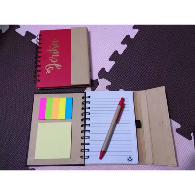 Personalized notebook with sticky note and ballpen | Shopee Philippines