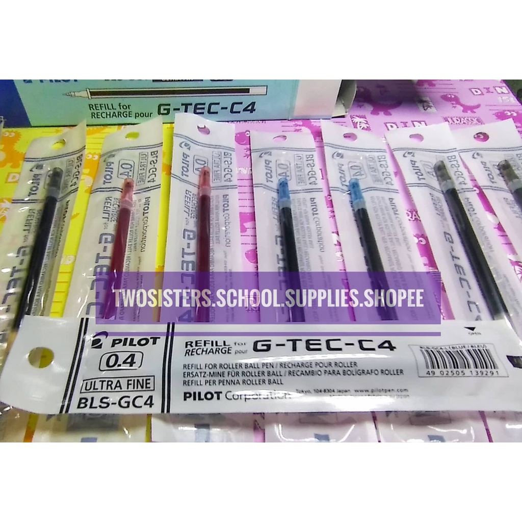 PILOT G-Tech Refill Ball Point 0.4 and 0.3 Color ( Black/ Blue/ Red ...