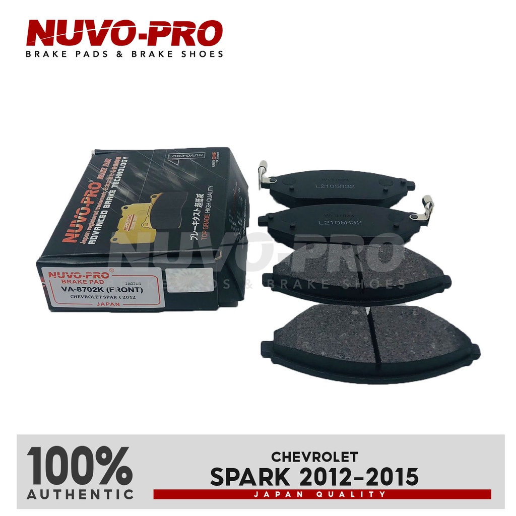 Nuvo-Pro Brake Pad Front Chevrolet Spark 2012-2015 VA-8702K SET ...