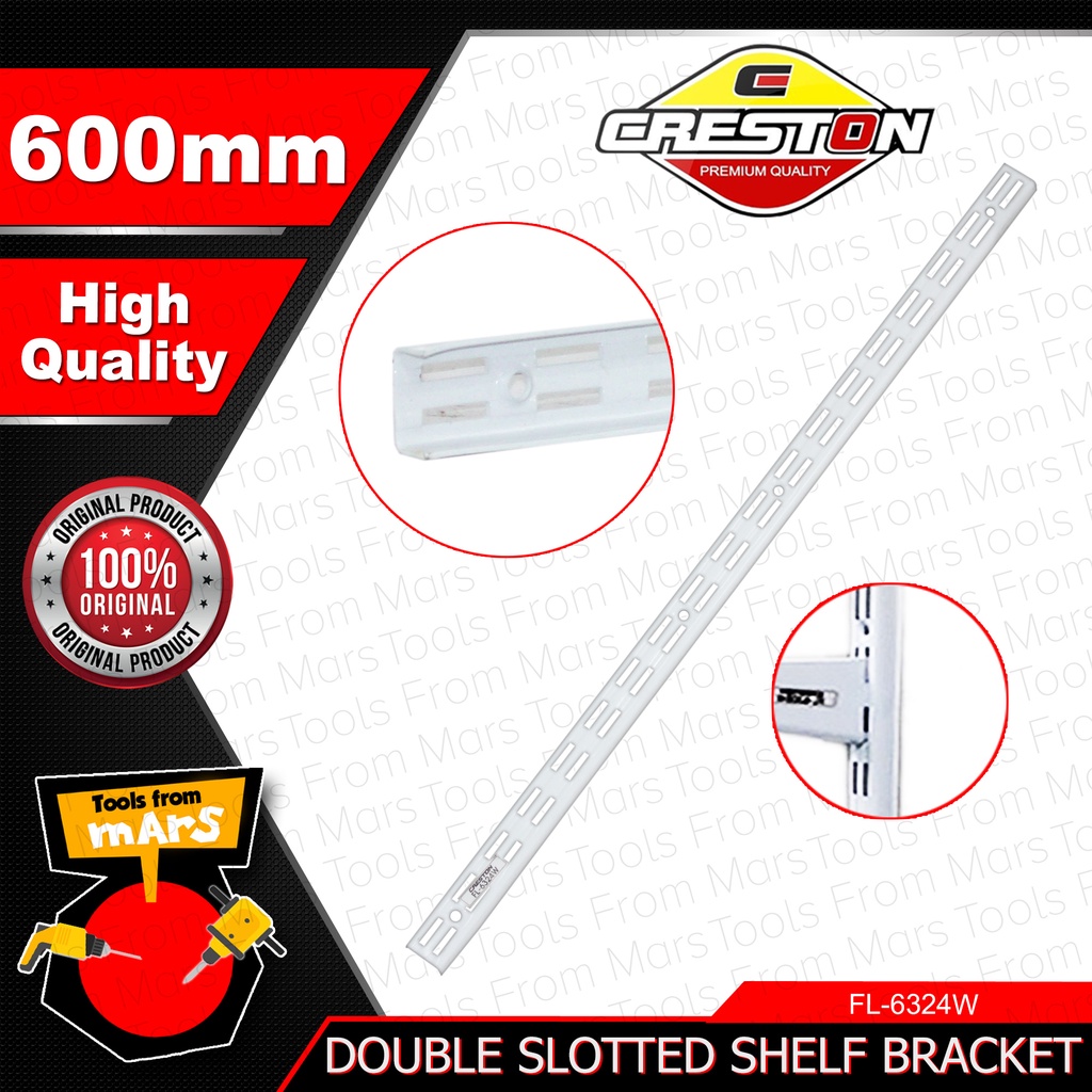 CRESTON Double Slotted Shelf Bracket 600mm FL6324W •TOOLS FROM MARS ...