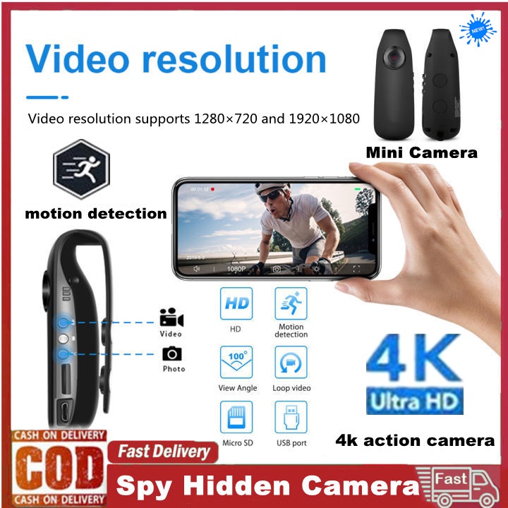 Motorcycle 4k Action Camera 007 Protable Wireless Mini Camera | Shopee ...