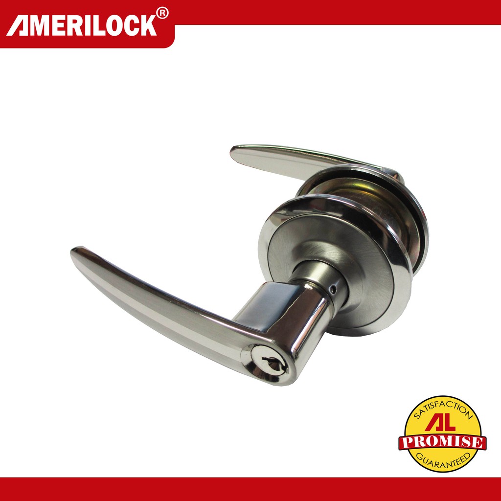 AMERILOCK Door Knob for Bedroom Keyed Entry Lever Type Lockset Two Tone ...