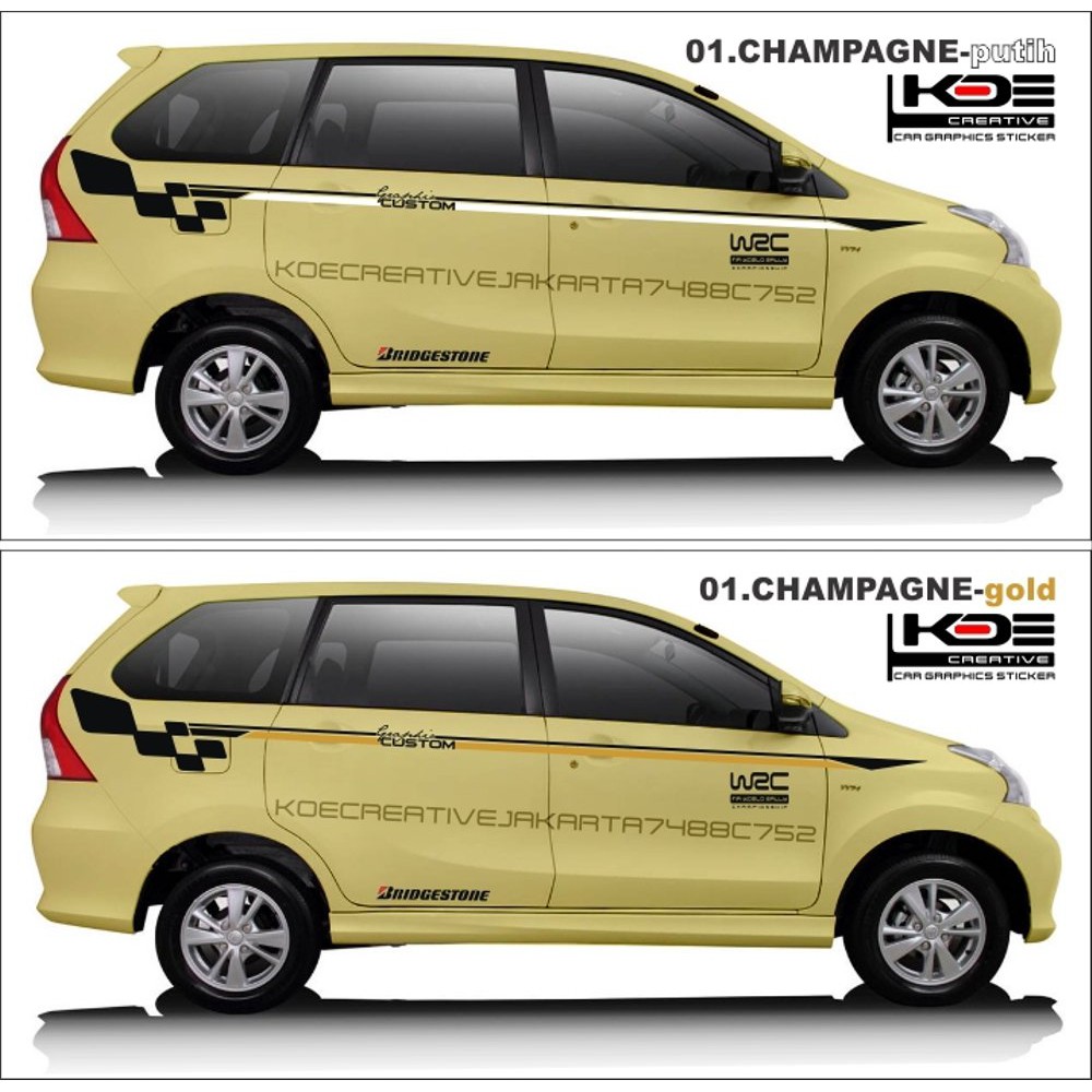 Avanza Xenia Innova Sigra Car Striping List Sticker Newest Side Body ...