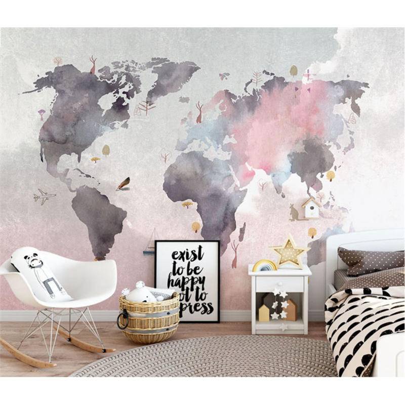 Decor Baby World S Abstract Pink Kindergarten Wall Children Room