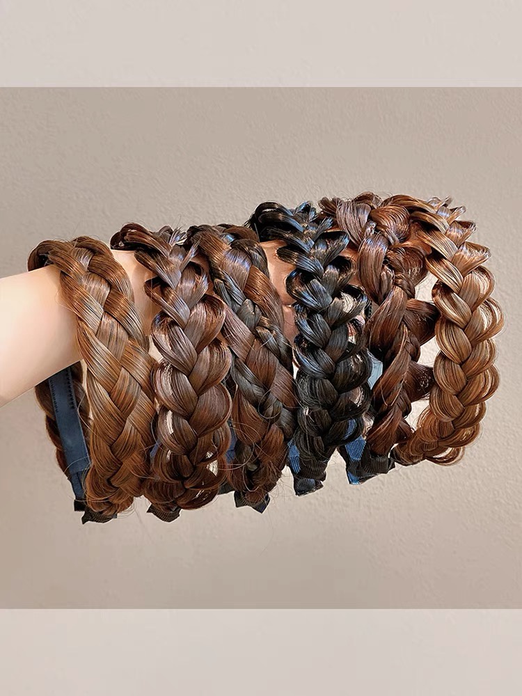 EMS fashion Korea Simulation Twist Braid Wig headband Handmade Fishbone ...