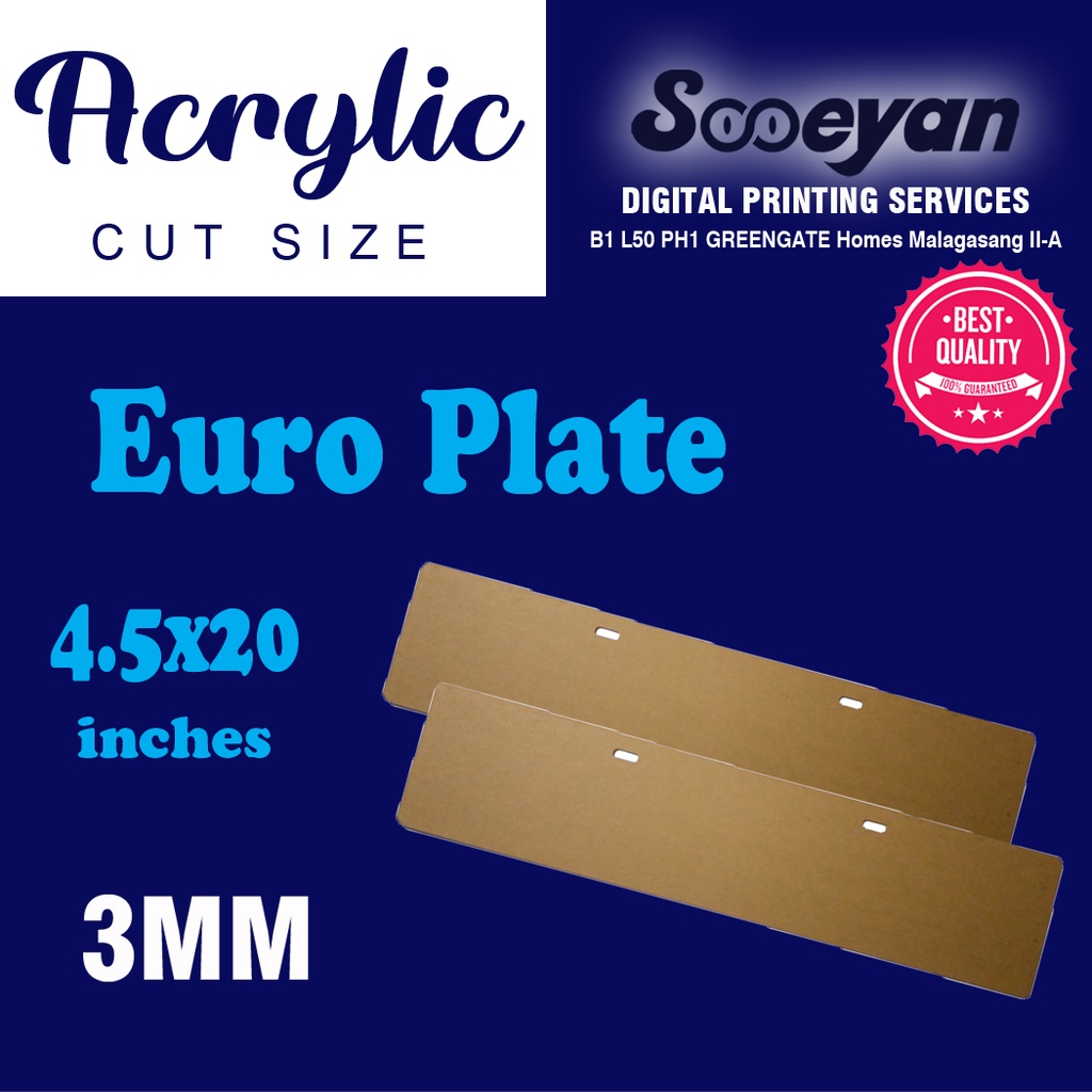 Acrylic Euro Plate/Frame Protect ( Clear ) Thickness: 3mm | Shopee ...