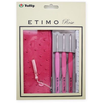 TULIP ETIMO PINK (SET of 3pcs) - Silver / ETIMO Rose Crochet Hooks ...