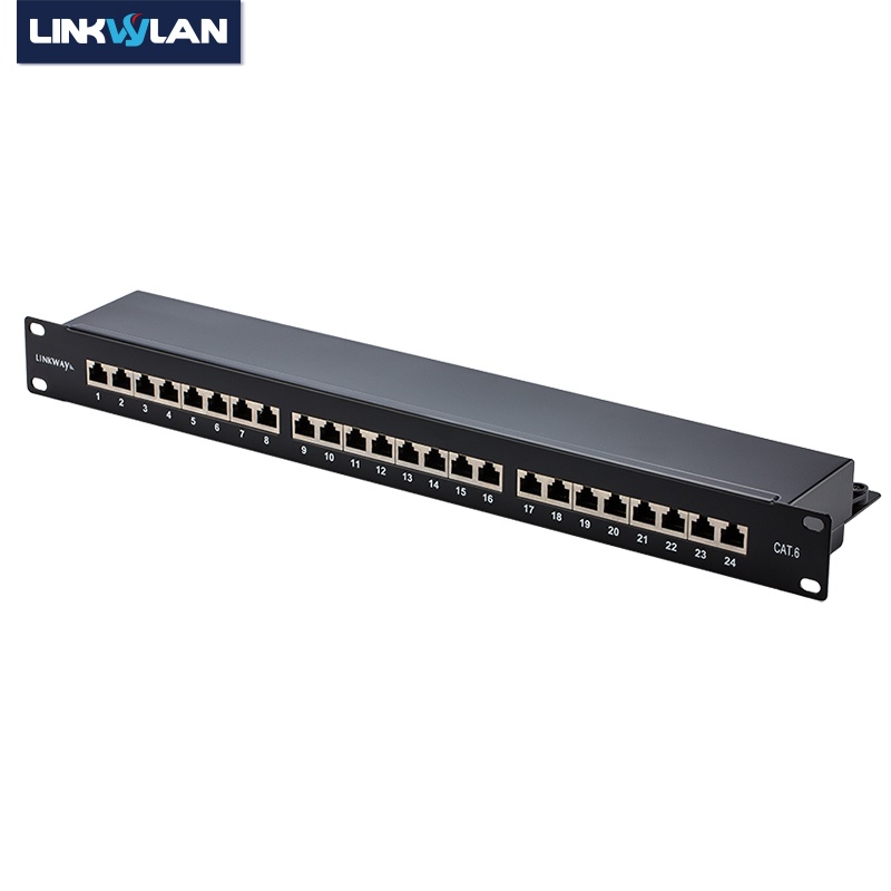 Linkwylan 19" 1U 24-port Cat5e Cat6 Cat6a Patch Panel Full Shielded 110 ...