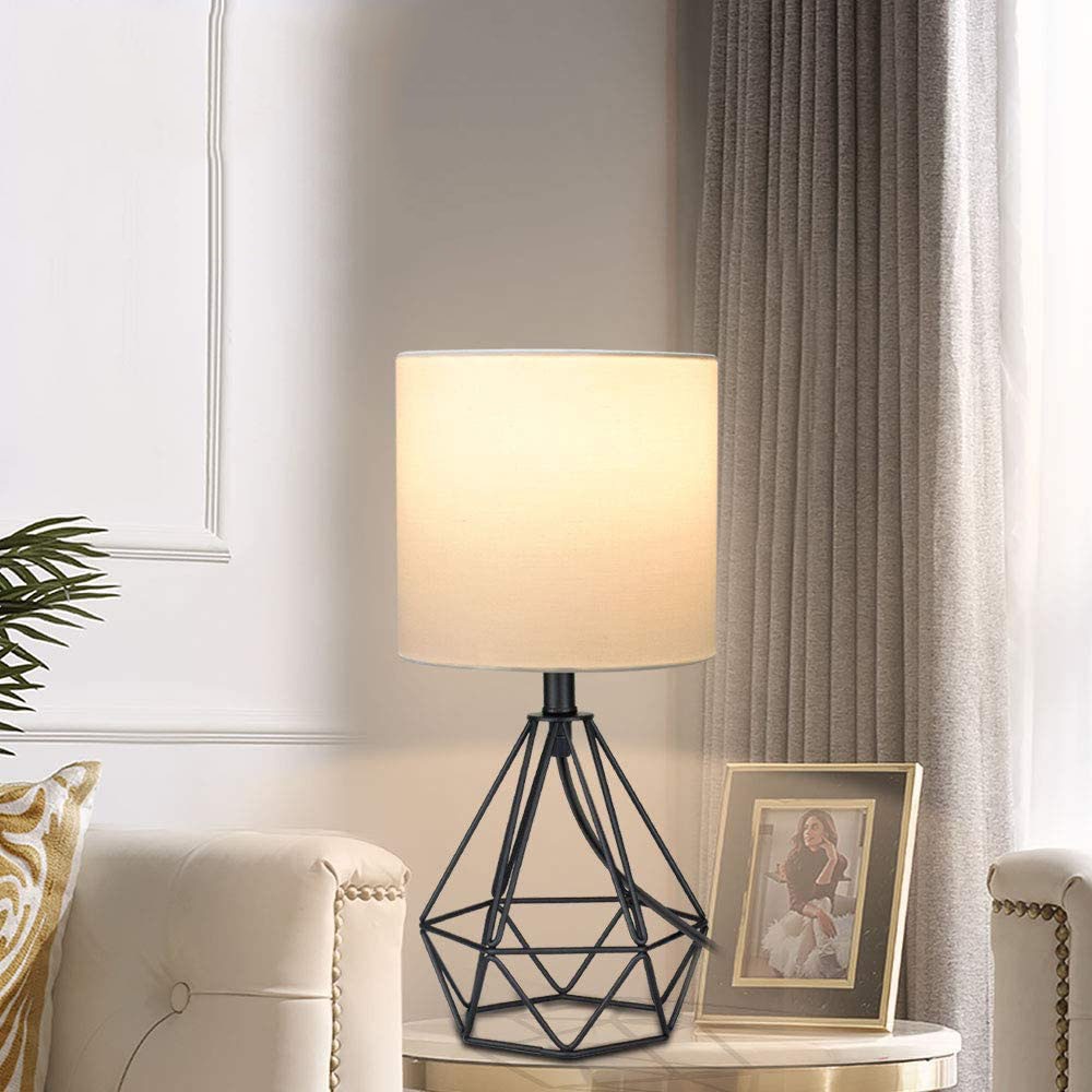 Modern Table Light Nightstand Lamp Bedside Lamp with Diamond Shape ...
