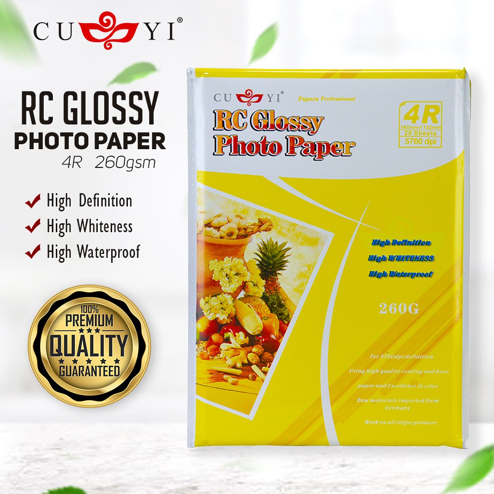 3R 4R 5R A4 CUYI RC HIGH GLOSSY PHOTO PAPER 260GSM | Shopee Philippines