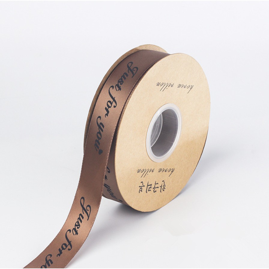 10 Meters / roll 25mm Letter Ribbon Satin Organza Gift Flower Packaging ...