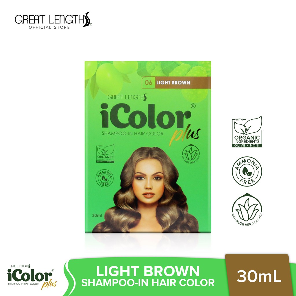 iColor Plus Shampoo-In Hair Color Light Brown 30ml (Best Seller ...
