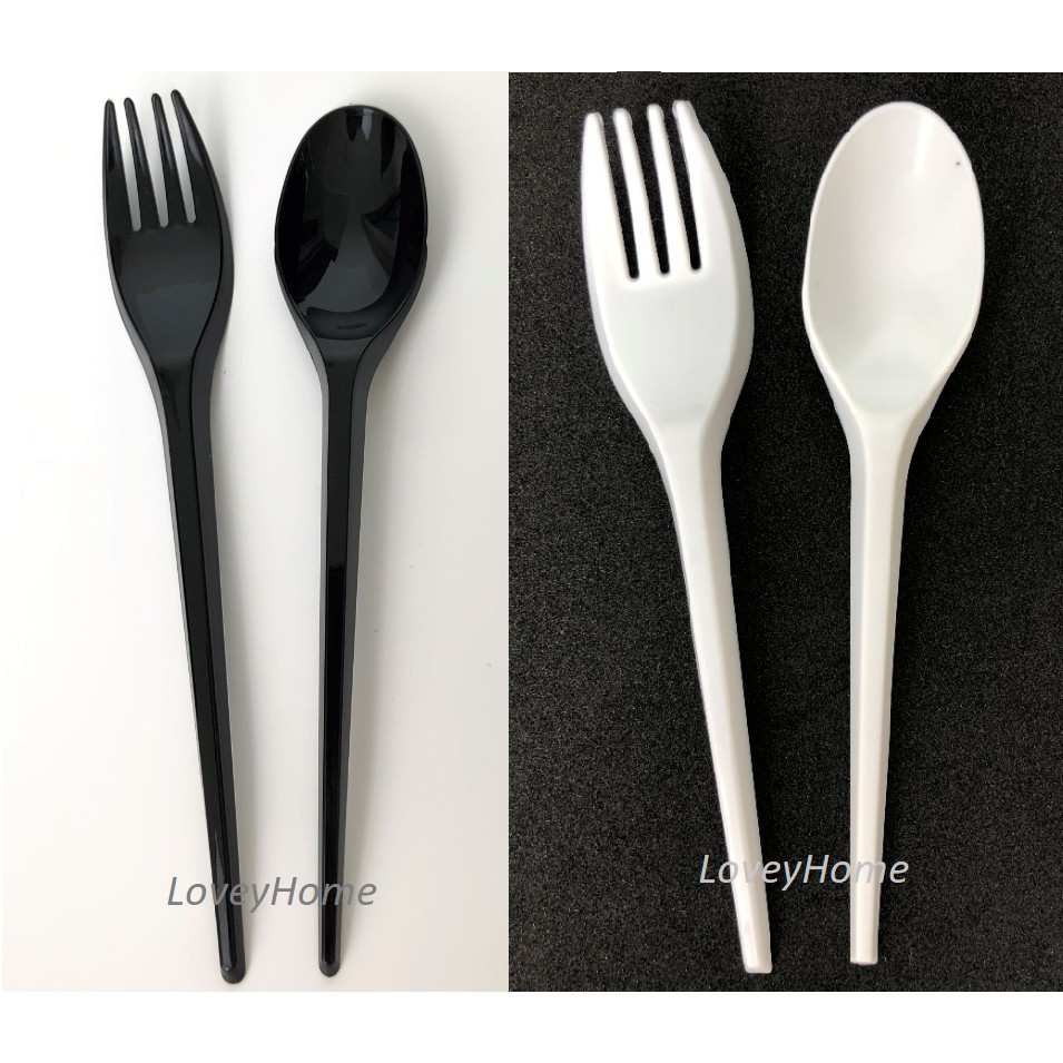 Packaging Disposable Plastic Spoon Fork Set Party Cutlery Plastik Sudu ...