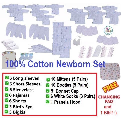 83 ,70,39pcs 100% Cotton Newborn Set FREE CHANGING PAD Baby Clothes ...