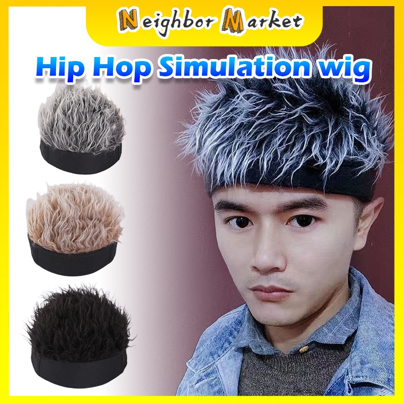 Handsome Simulation Wig Hat Fashion Simulation Short Hair Explosion ...