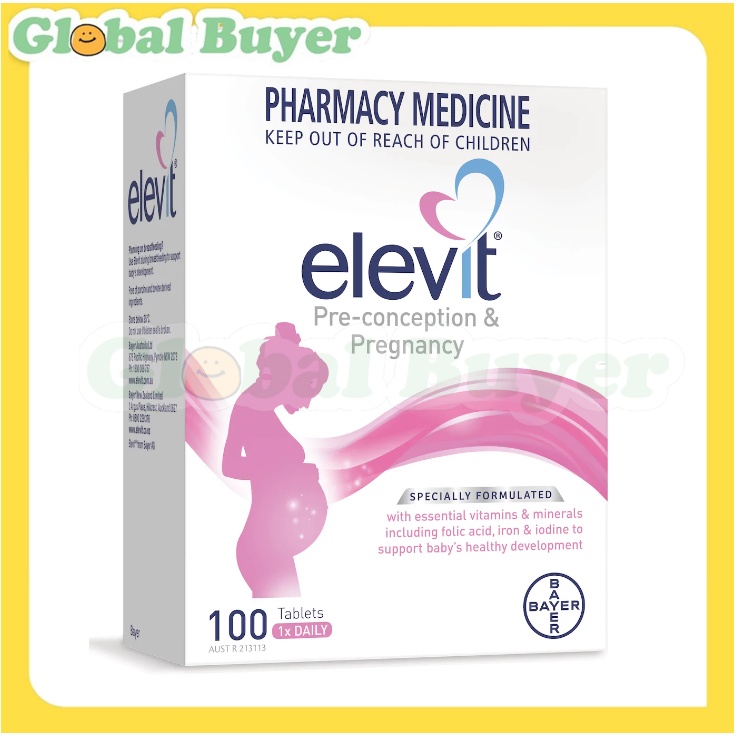 Elevit Pregnancy Supplement Vitamin & Mineral Maternity New 100 Tablets ...