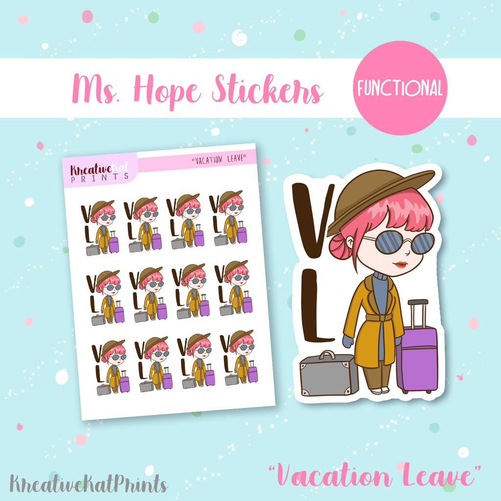 Planner Stickers - VACATION LEAVE | Shopee Philippines