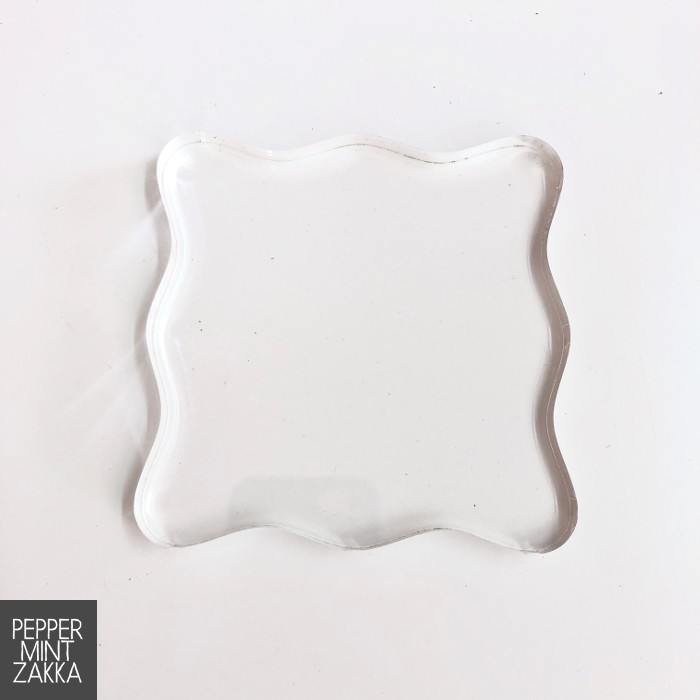 PeppermintZakka Clear Acrylic Block No Grid Wavy Border (10cm X 10cm ...