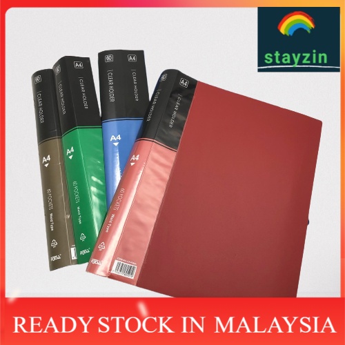 A4 60 Pockets Clear Book Folder File Presentation Interview Certificate ...
