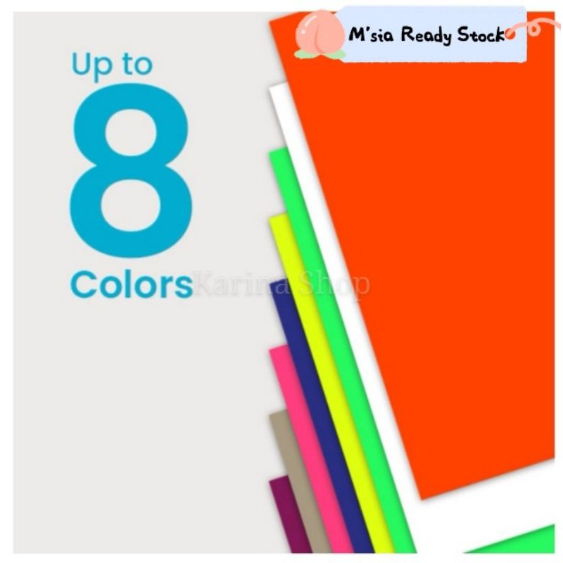 10 sheets A4 Inkjet / Laser Printing Fluorescent Colour Sticker Paper ...