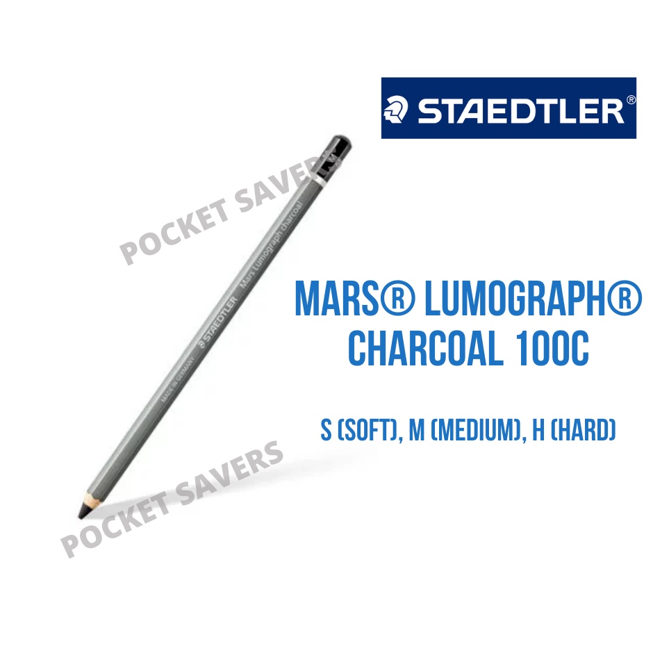 STAEDTLER Mars Lumograph Charcoal 100c (Pencil, Deep Black Shade, Drawing, Sketching) | Shopee ...