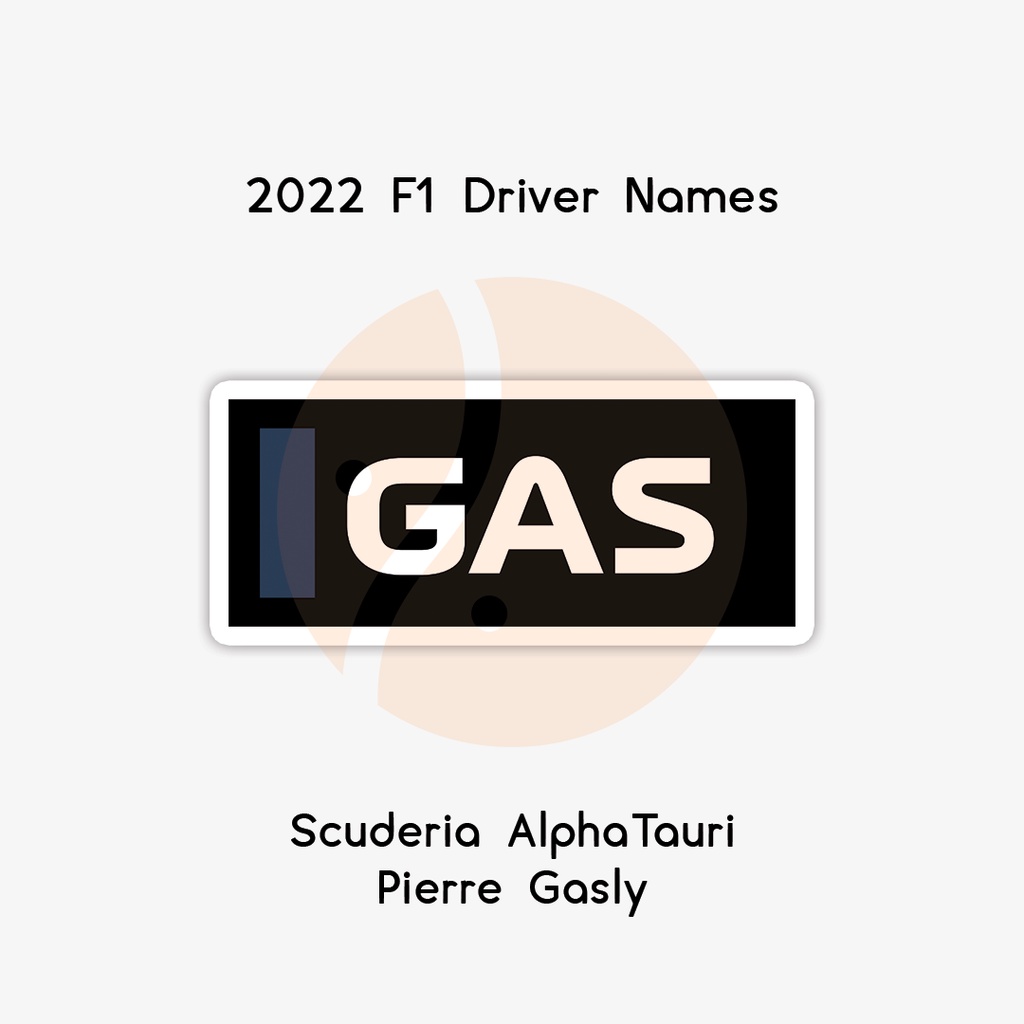 2022 F1 ALPHA TAURI Driver Sticker | 2" Wide | Matte Glossy ...