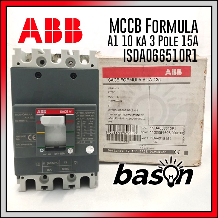 Abb MCCB Formula A1 10 kA 3 Pole 15A - 1SDA066510R1 | Shopee Philippines