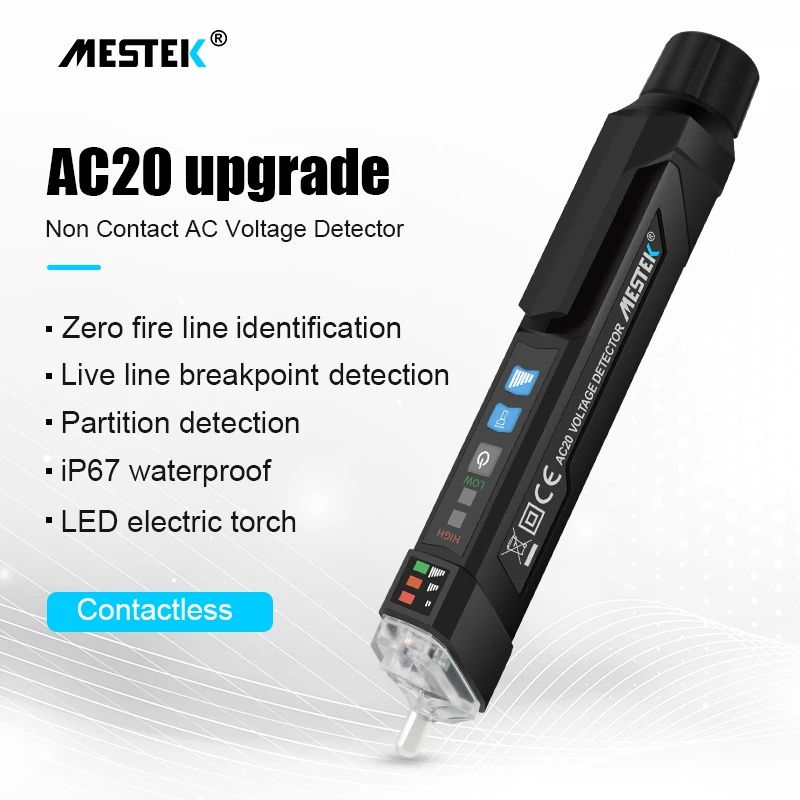 AC/DC Portable IP67 Waterproof Tester Voltage Detector Smart Non ...