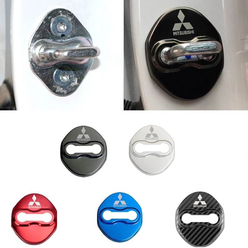 4pcs Car Door Lock Cover Stickers Interior Decoration for Mitsubishi ...