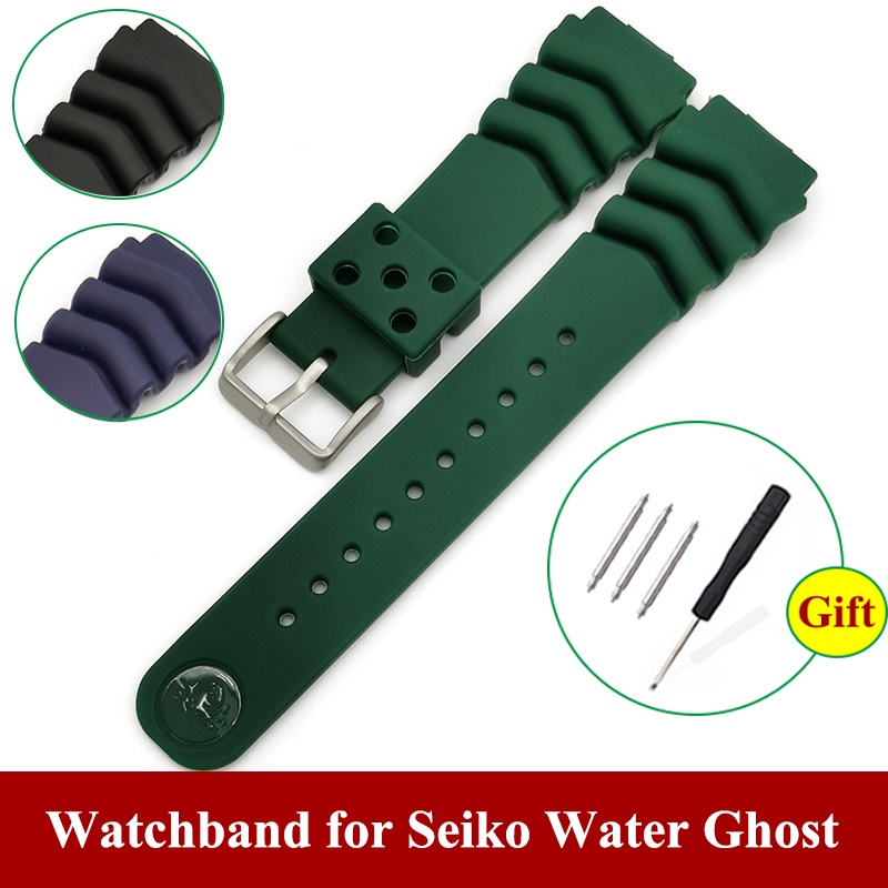 18mm 20mm 22mm Silicone Watch Strap for Seiko Water Ghost Diving Sport ...