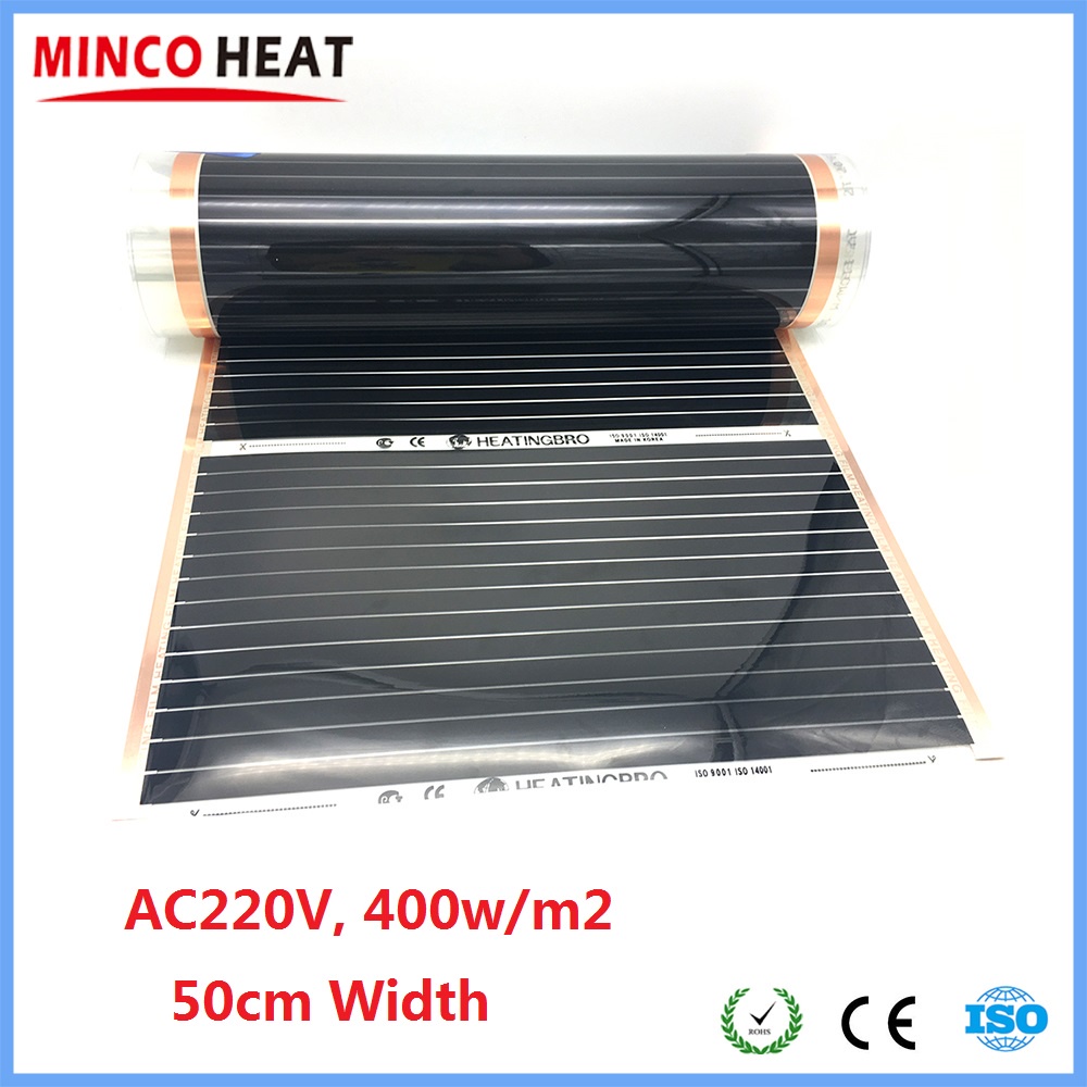 ＞MINCO HEAT All Sizes 400w/m2 Far Infrared Heating Film Warm Mat for Underfloor Heating System ...
