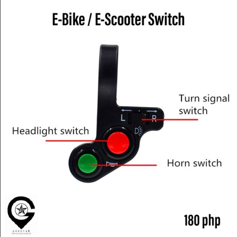 Switch Electric Bike E Scooter Motor Horn Head light Turn Signal Switch Ebike | Shopee Philippines
