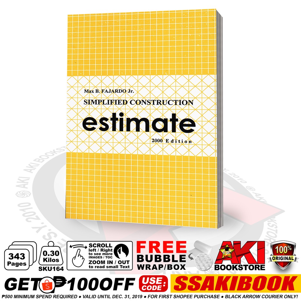 AUTHENTIC Simplified Construction Estimate (SCE) © 2000 Edition Max B. Fajardo Jr. | Shopee ...