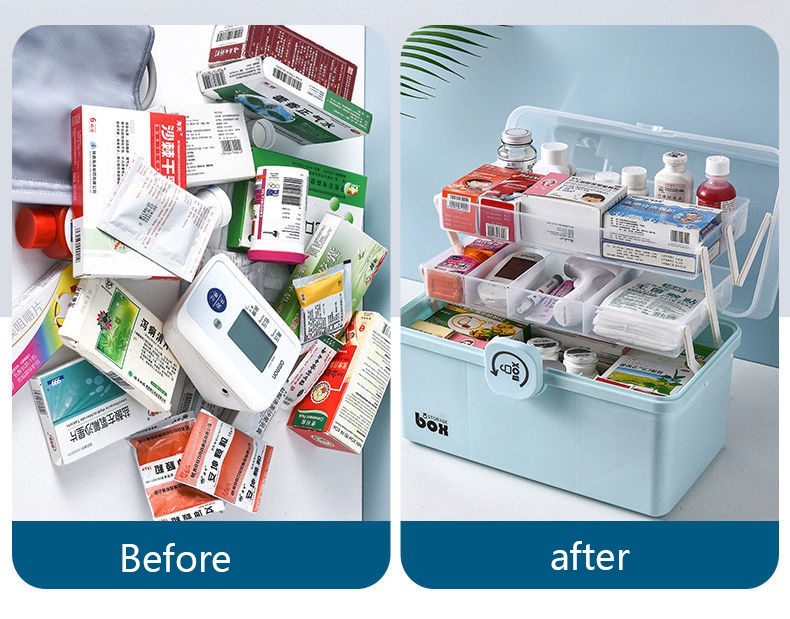 Medicine Box Toolbox Multi-Purpose Organizer Box Family First Aid Kit ...