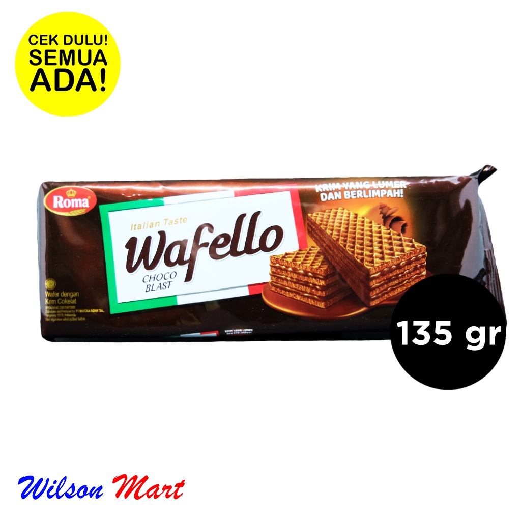 Roma WAFELLO CHOCO BLAST WAFER CHOCOLATE CREAM 135 GRAM | Shopee ...