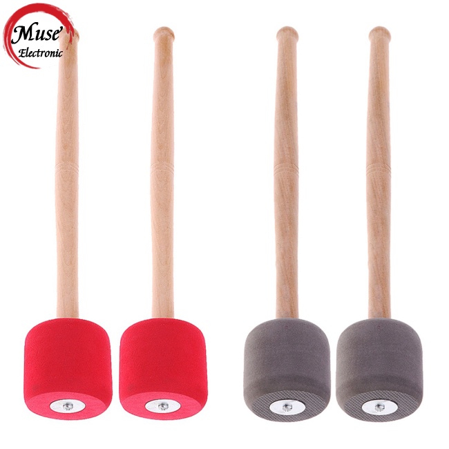 ready stock Bass Foam Drum Mallets Sticks With Oak Wood Handles ...