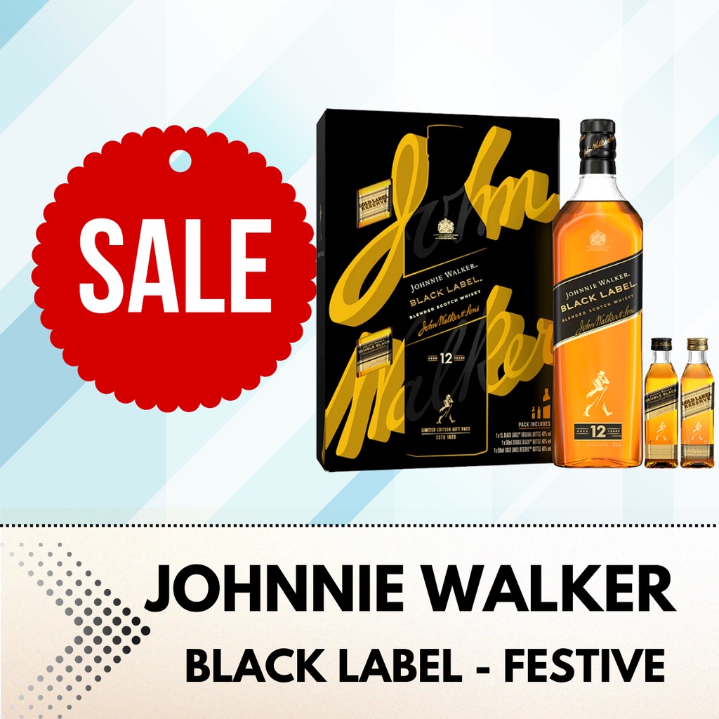 Johnnie Walker Black Label Festive Gift Pack with minis PRICE OFF ...
