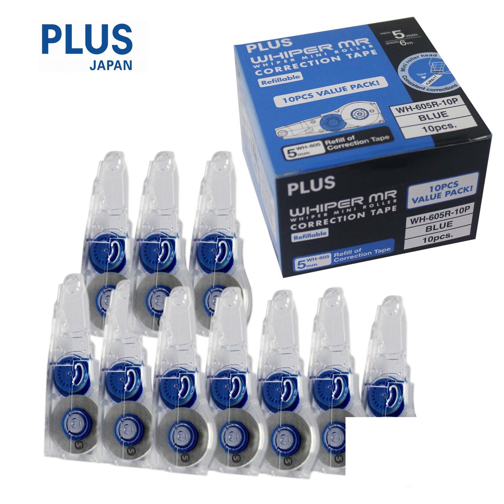 PLUS WH-605R 10P Whiper MR Correction Tape Refill, 10 pcs WH605R | Shopee Philippines