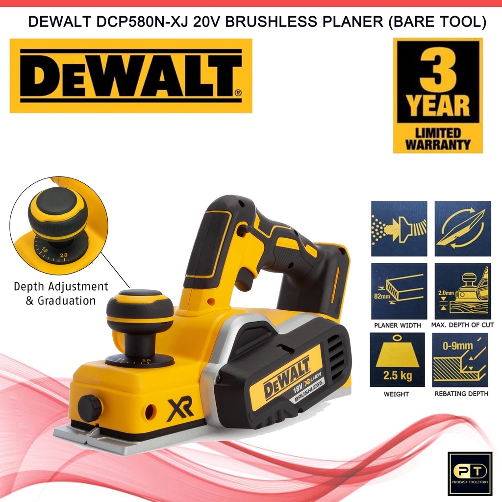 Dewalt DCP580N-XJ 18/20V Brushless Cordless Planner ( Bare Tool ...