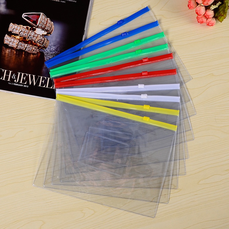 Long Transparent Ziplock Zipper Bag Waterproof File Bag Bill Bag Holder ...
