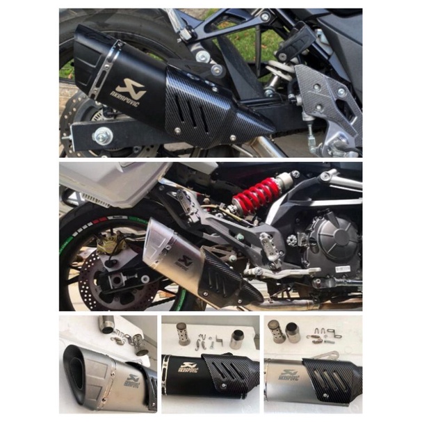 AKRAPOVIC M1 AKRA EXHAUST PIPE BLACK MATTE 150 up Fz gixxer njnja cbr ...