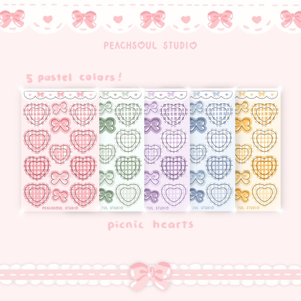 Picnic Heart Mini Deco Sticker Sheet by PEACHSOUL STUDIO | polco deco ...