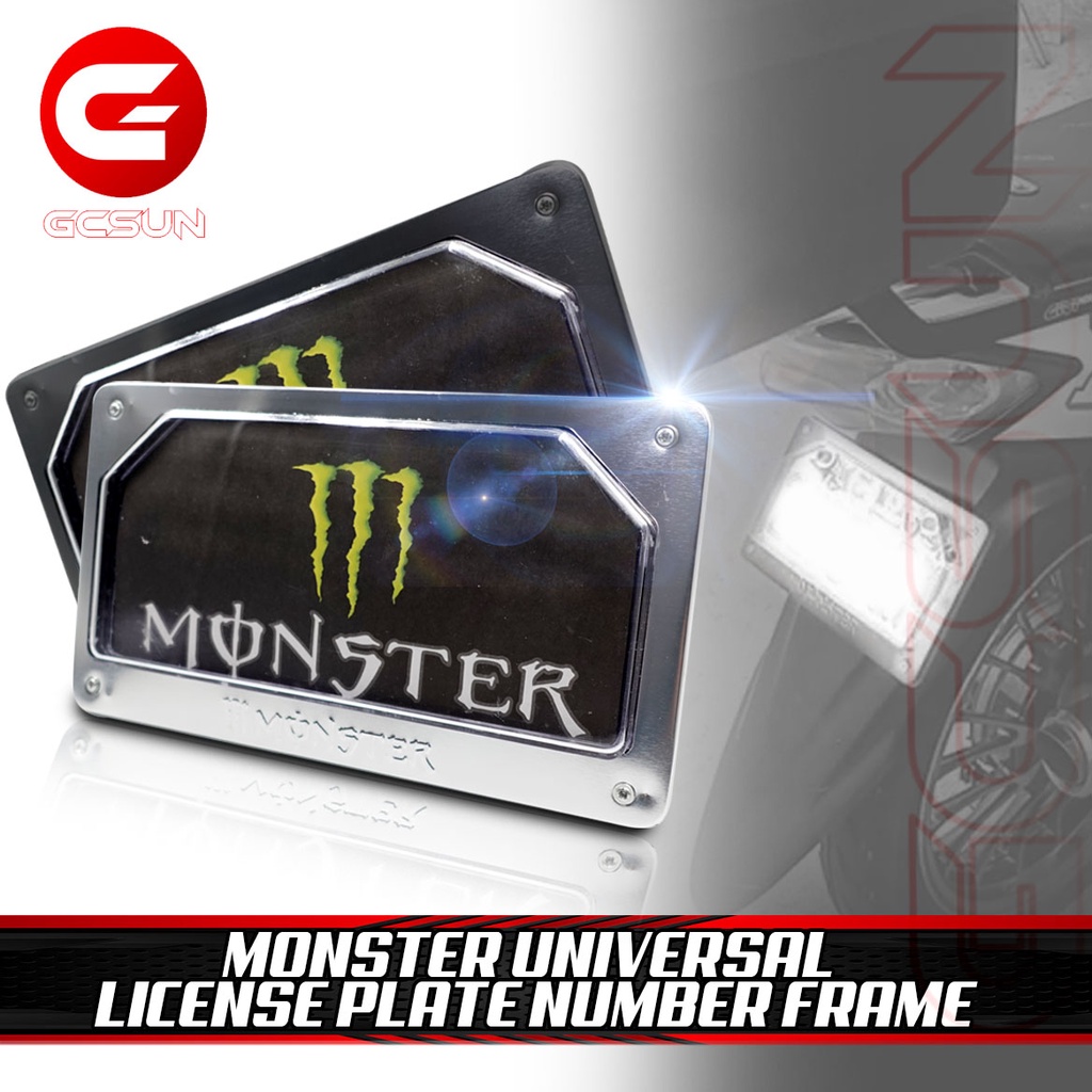 MONSTER UNIVERSAL LICENSE PLATE NUMBER FRAME - GCSUN MOTORCYCLE ...