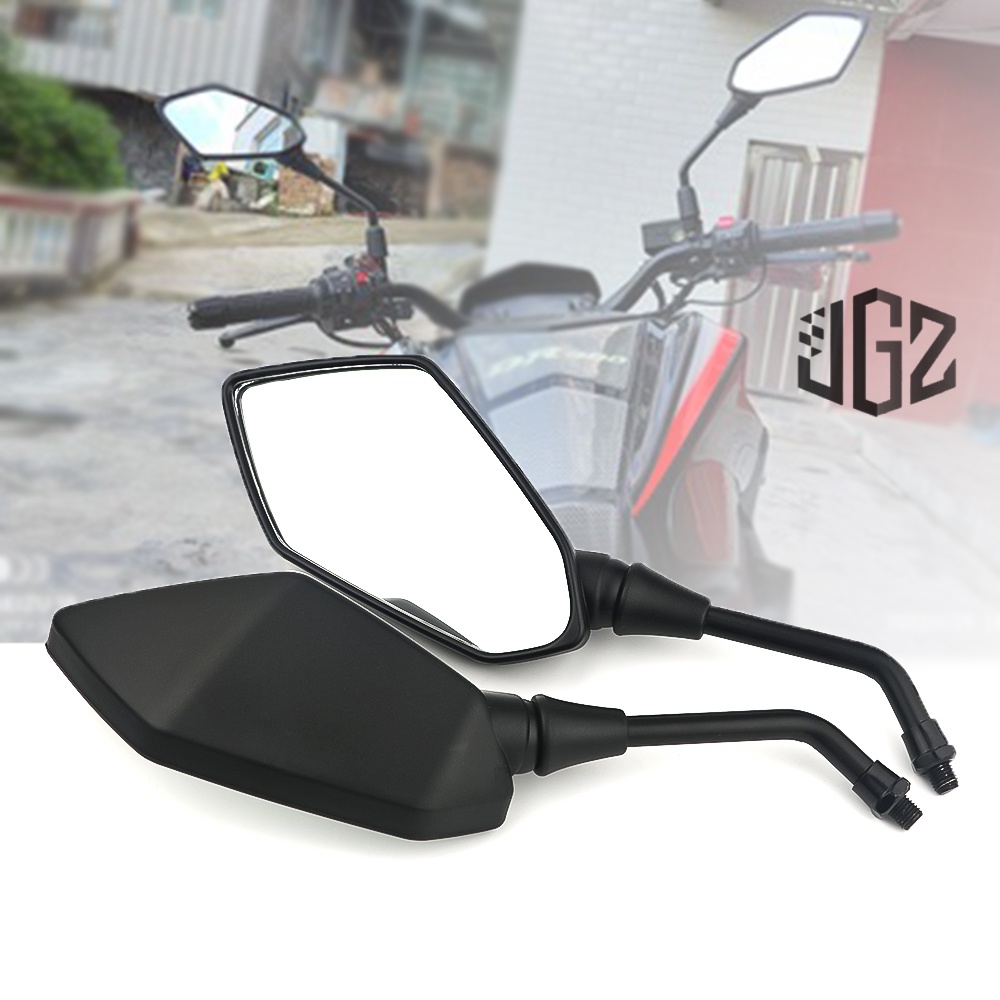 1 Pair Motorcycle Rear View Side Mirrors Clear Glass Motor Scooters ...