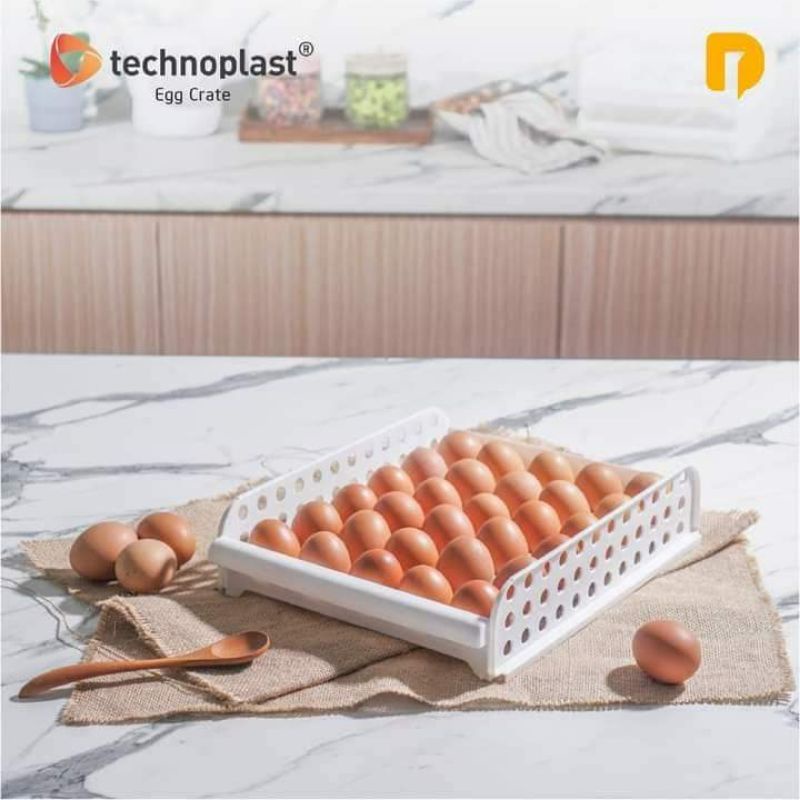 Technoplast Egg Crate Plastic Egg Rack 30 Holes Egg Holder Container ...