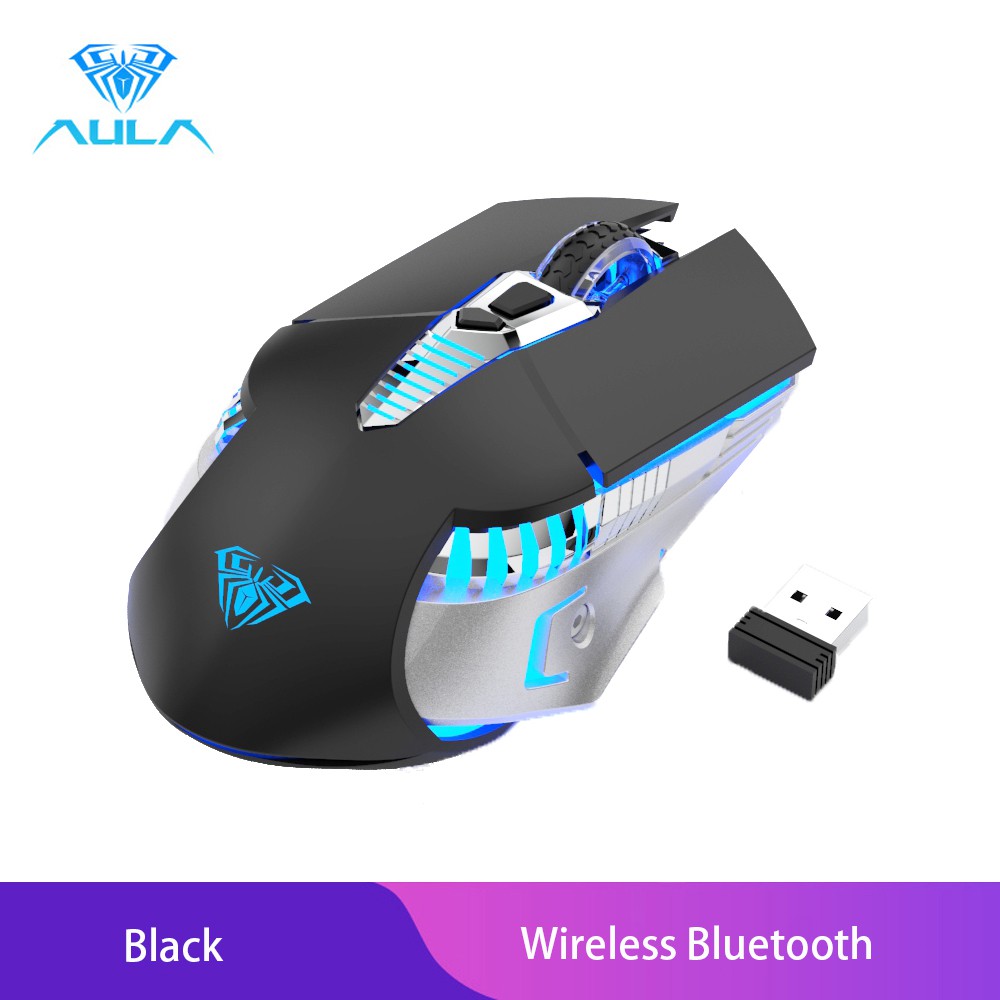 AULA Sc200 800mah Rechargeable Bluetooth Wireless Mouse 3 Modes Easy ...